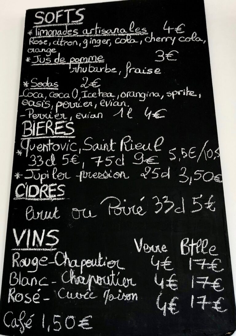 Burger fermier des Enfants rouges Le Touquet - carte boissons - Plus au ...